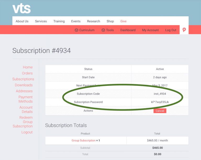 Managing Group Subscriptions - Visual Thinking Strategies